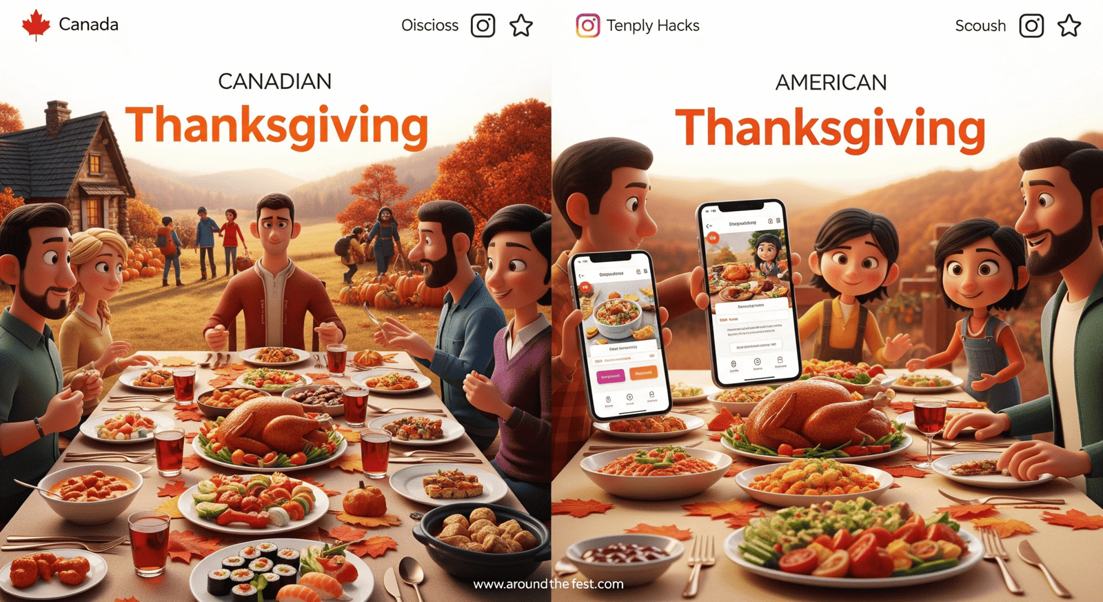 Why Canada and US Thanksgiving Are Different? Explained - aroundthefest.com